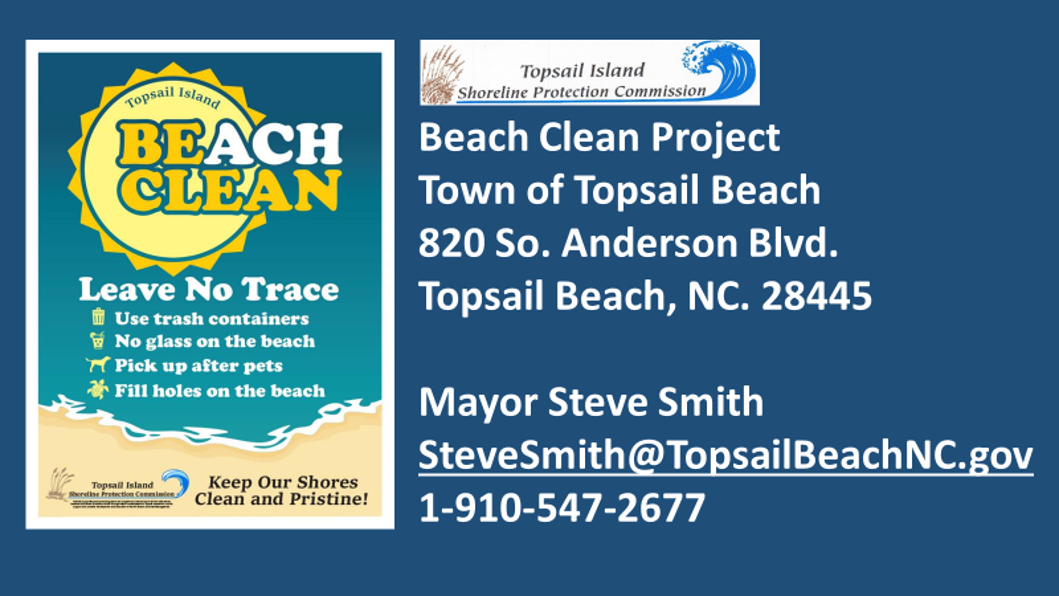 Links: BEach Clean – Topsail Island Shoreline Protection Commission